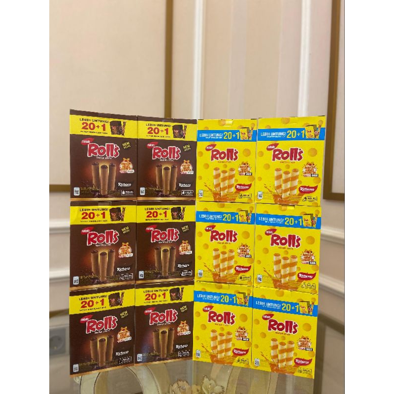 Jual Nabati Richeese Rolls Cheese / Chocolate Wafer Stick Keju (isi 20 ...