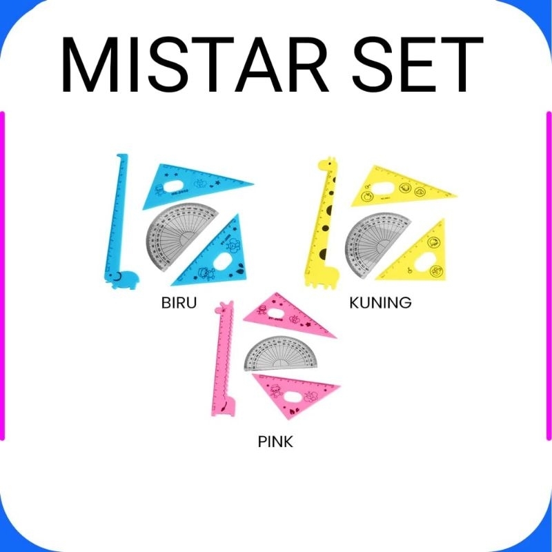 Jual [SET ISI 4] MISTAR SET / MISTAR MATEMATIKA / BUSUR / PENGGARIS ...