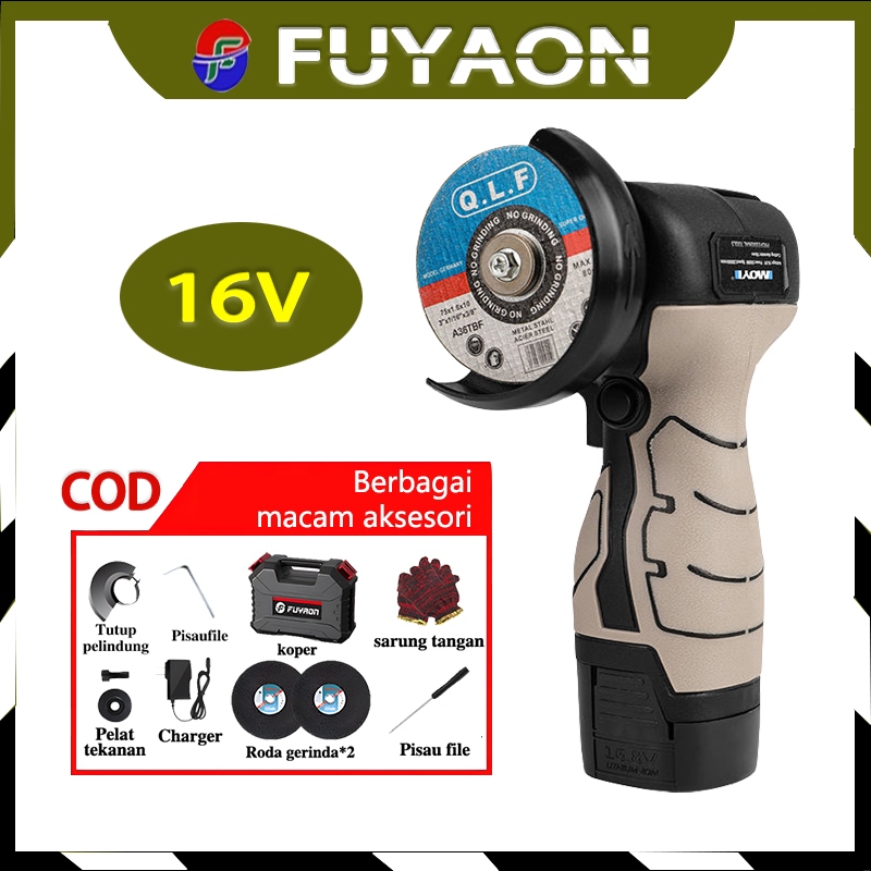 Jual FUYAON COD Penggiling Sudut Tanpa Kabel mesin pengamplasan Mesin ...
