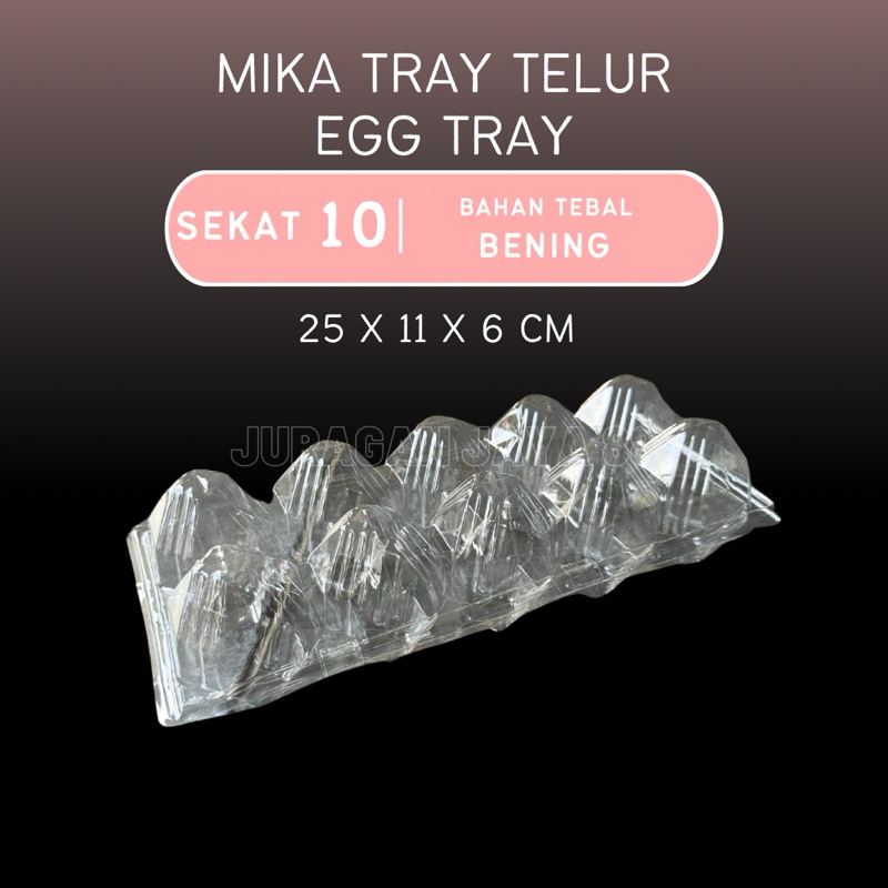 Jual (50 PCS) Mika Egg Tray Mika Telur Telor isi 10 Bahan Super Tebal ...