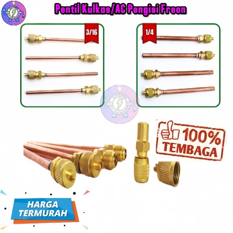 Jual PENTIL PENGISIAN FREON KULKAS ATAU FREEZER 1/4 & 3/16 FILLER TUBE ...