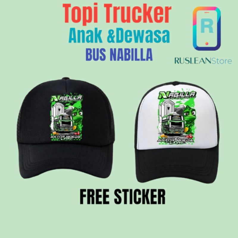 Jual TOPI TRUCKER ANAK & DEWASA BUS MANIA SERIES NABILLA FREE STICKER ...