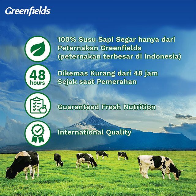 Jual RK 01 GREENFIELDS UHT Susu 105 ml GREEN FIELDS 105ml Harga per Dus isi 40 pcs (only instan ...