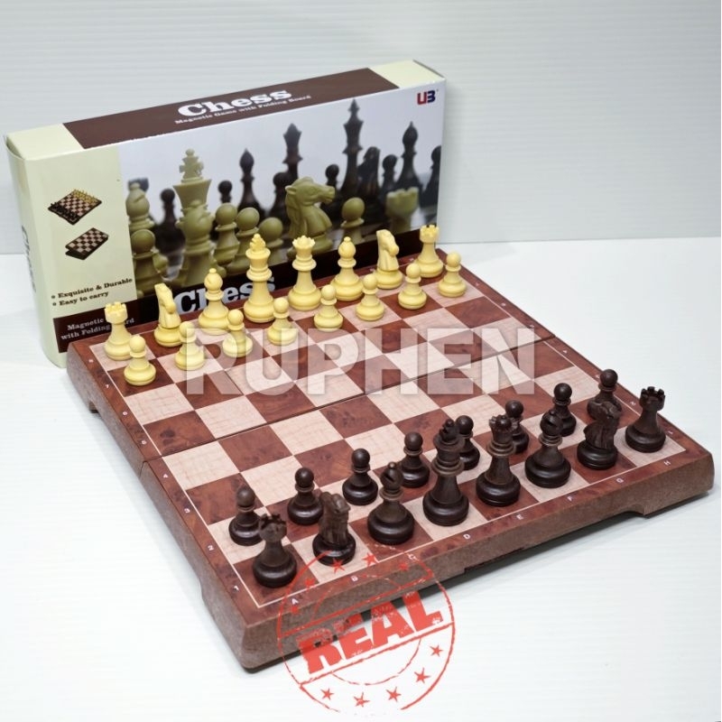 Jual Magnetic Chess Vintage Classic Wooden Style Catur Magnet Model ...