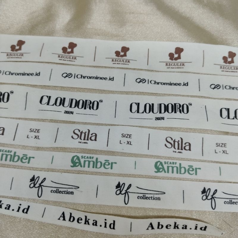 Jual 100 pcs label custom free desain/ label hijab / piterban lembut ...