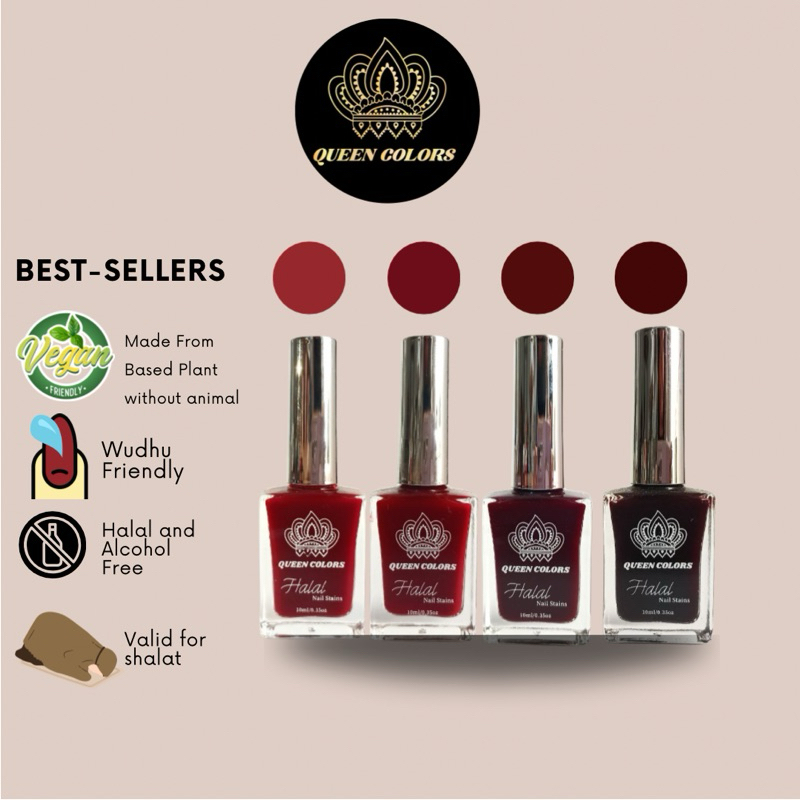 Jual Queen Colors HALAL MUI 17 WARNA INAI KUKU kutek muslimah nail ...