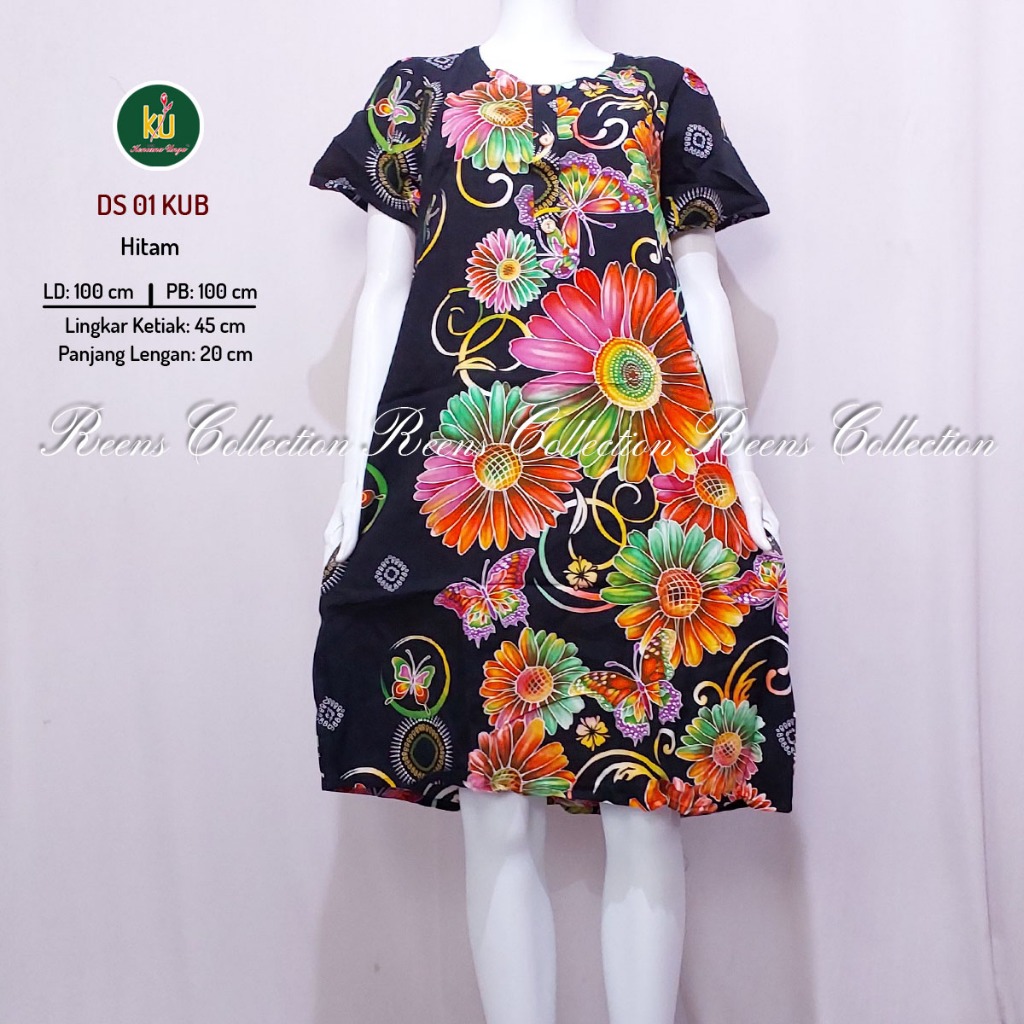 Jual Kencana Ungu Daster 01 KUB Label Biru Batik Print Daster Lengan ...