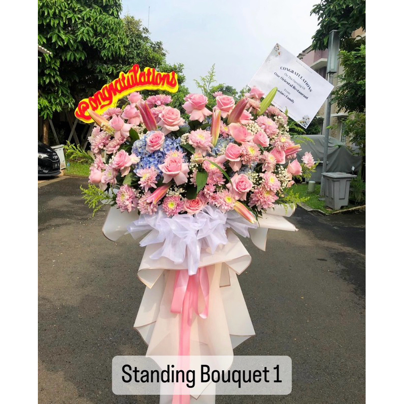 Jual Standing Flower Congratulation Bouquet Buket Bunga Asli Segar ...