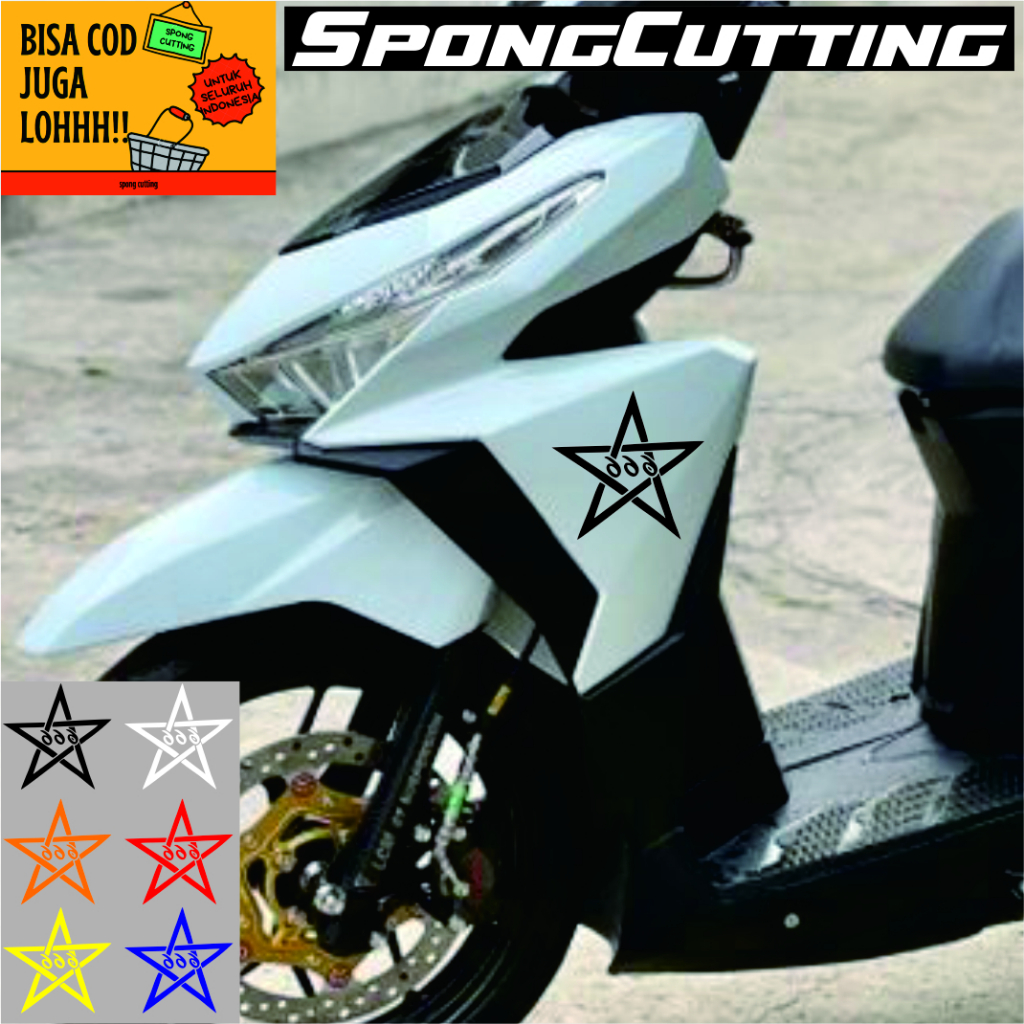 Jual Stiker Sticker Motor Bintang Star Keren Cutting Hologram Bahan ...