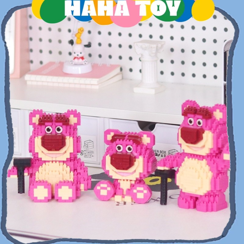 Jual Kartun Block Mini Lotso Bricks Edukasi Mainan Anak Balok Blok Pink ...