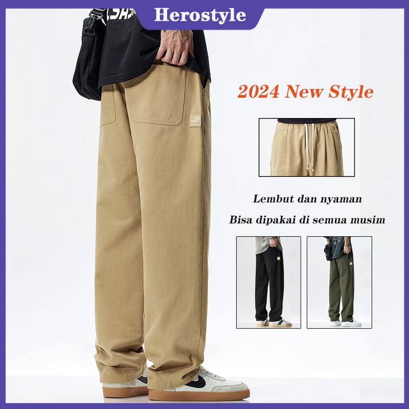 Jual Celana cargo pria korean style casual cargo pants oversize pria celana pinggang karet ...