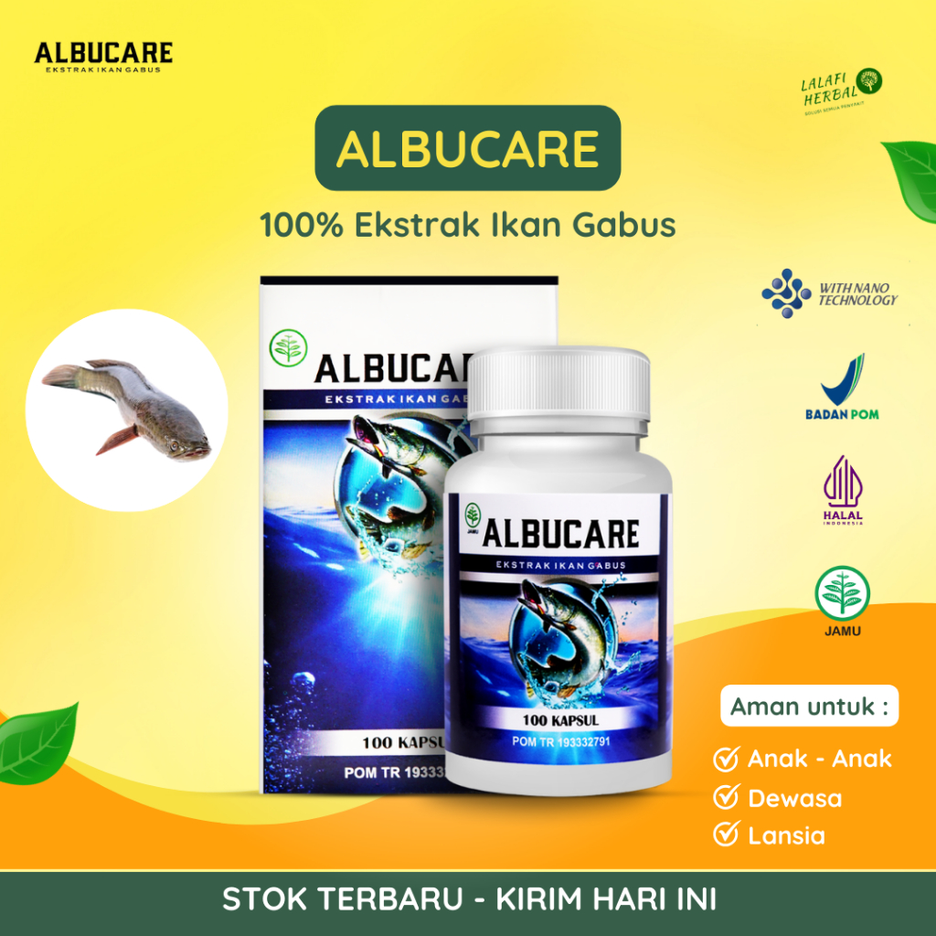 Jual ALBUCARE Kapsul Ikan Gabus Albumin Asli Original 100% Ekstrak Ikan Kutuk | Shopee Indonesia