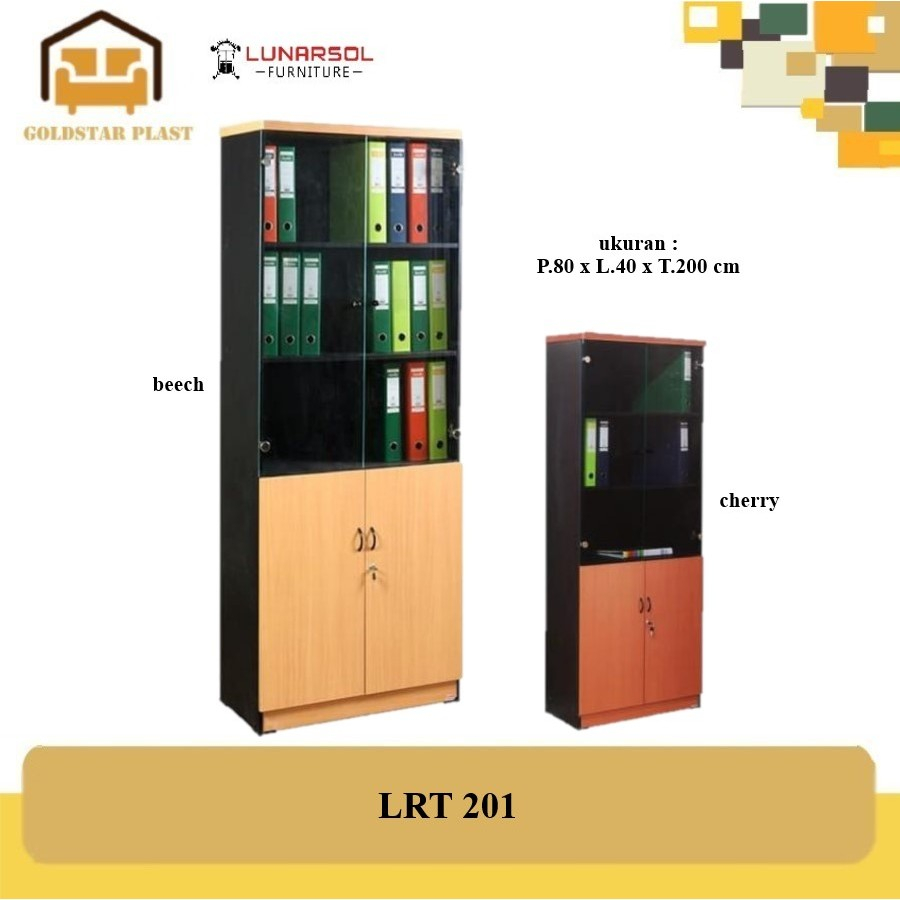 Jual Lemari Arsip Pintu Kaca/Rak Buku Minimalis/Rak File/LRT 201 ...
