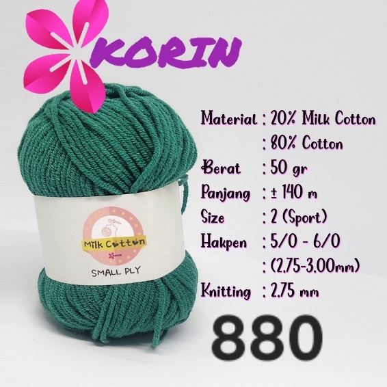 Jual Benang Rajut Katun Susu 4 Ply 50gr/ Small PLY Milk Cotton / Cotton ...