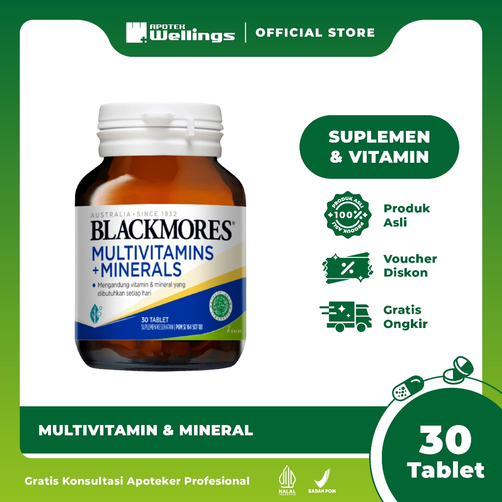 Jual Blackmores Multivitamin + Minerals Daya Tahan Tubuh 30 tablet | Shopee Indonesia