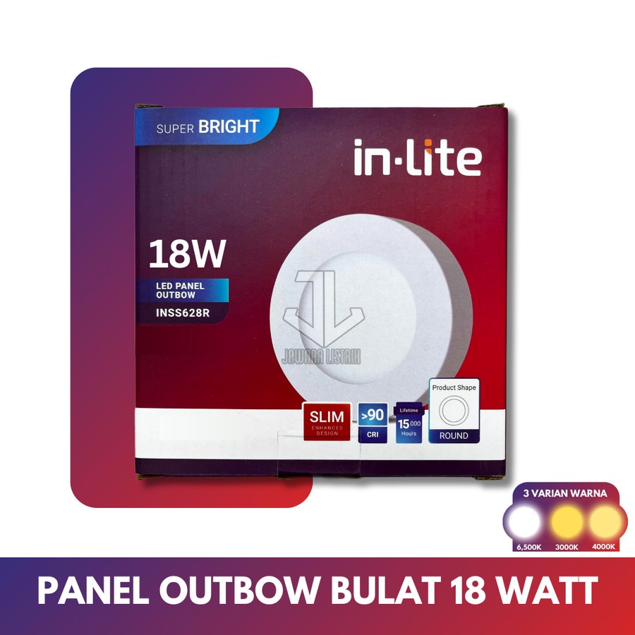 Jual INLITE LED PANEL INLITE IN-LITE 18W 18 W 18 WATT BULAT INSS628R OUTBOW | Shopee Indonesia