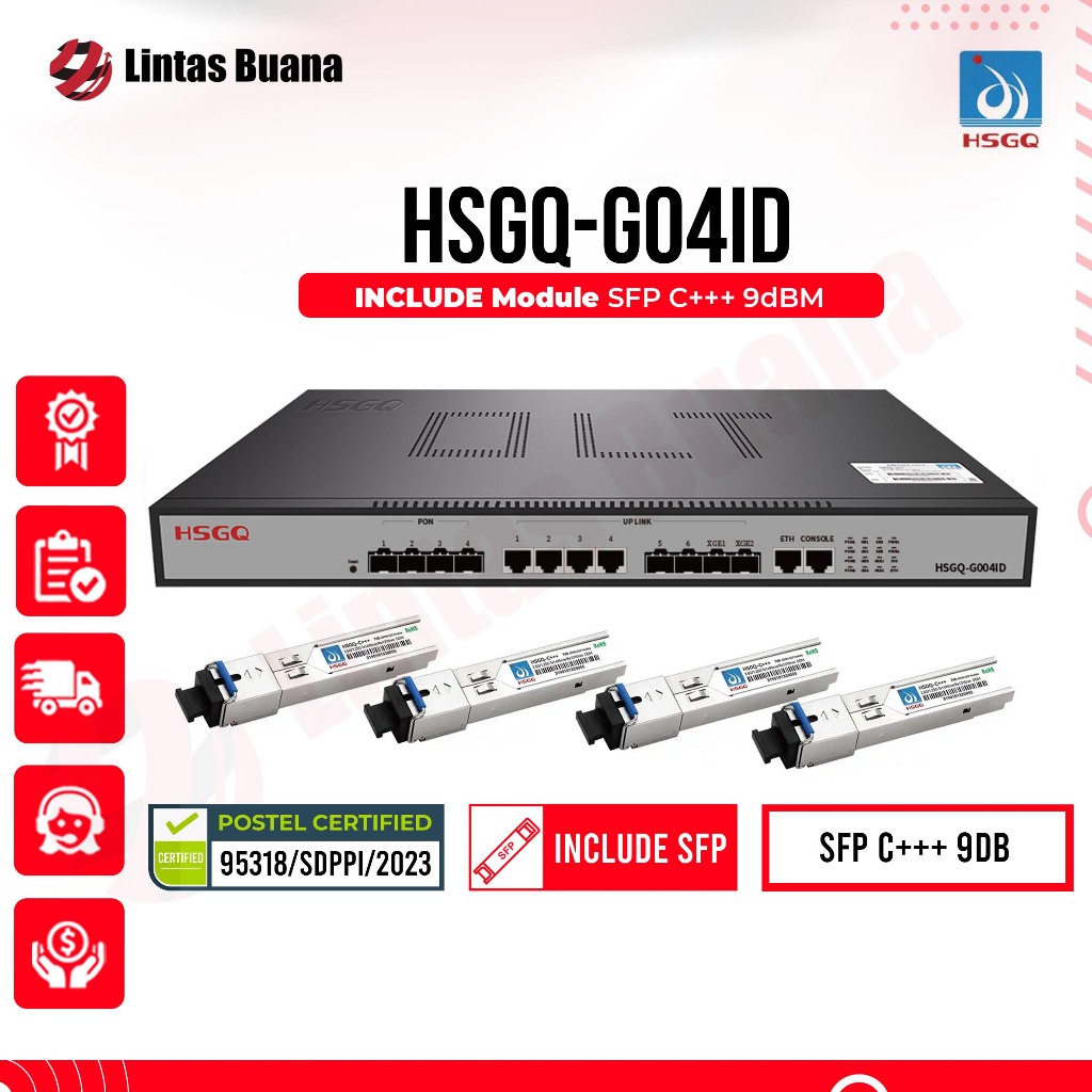 Jual OLT GPON HSGQ-G04ID 4port GPON OLT 10G Uplink AC+48V DC HSGQ-G04ID ...