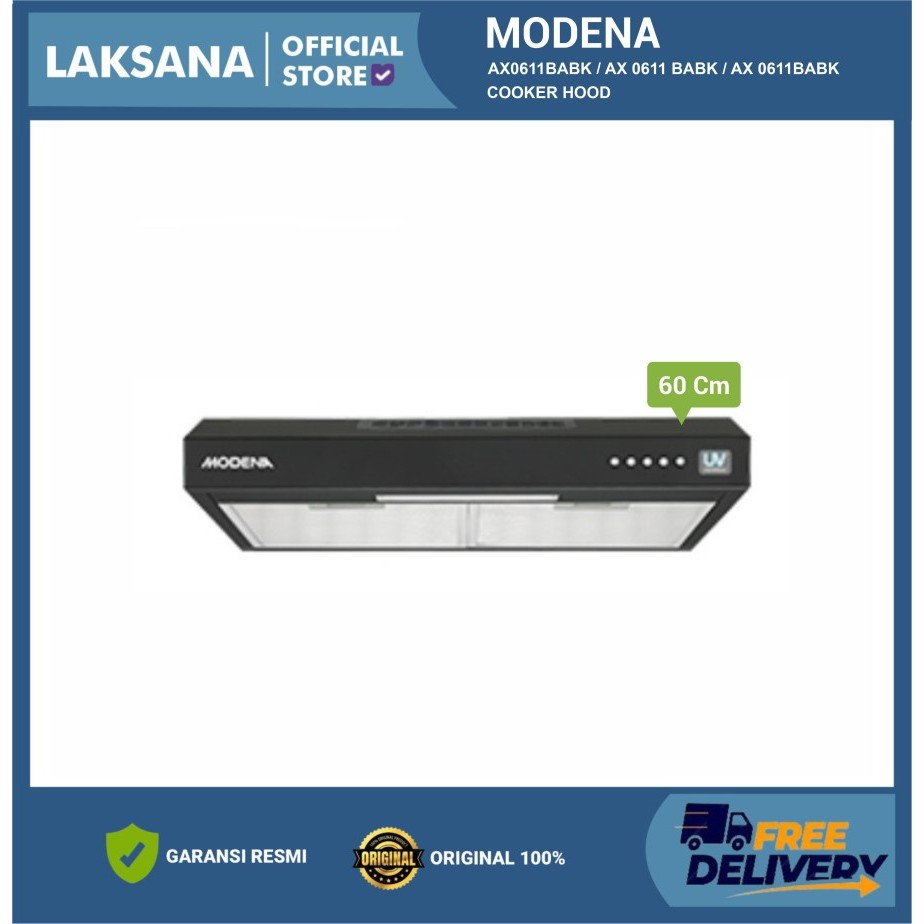Jual COOKER HOOD MODENA 60 CM AX0611BABK / AX 0611 BABK / AX 0611BABK ...