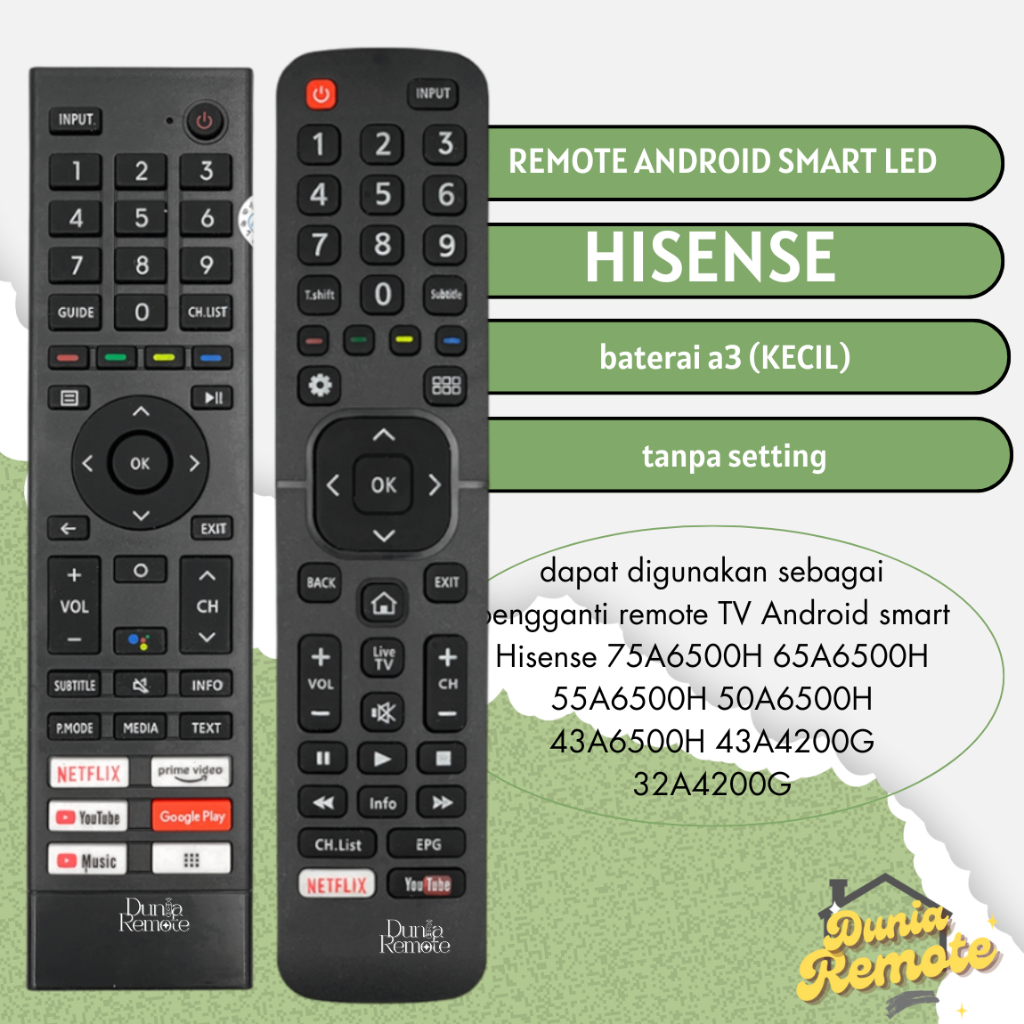 Jual Remote Remot TV HISENSE Android Smart LED LCD Series UHD 4K ...