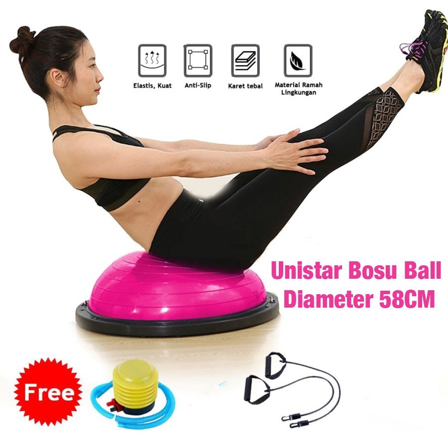 Jual Bosu Ball | Balance Ball | Yoga Pilates Gym Fitness 58cm UNISTAR ...