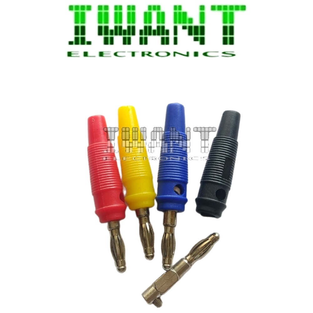 Jual BANANA JACK PLUG KARET 4MM MERAH HITAM KUNING BIRU | Shopee Indonesia