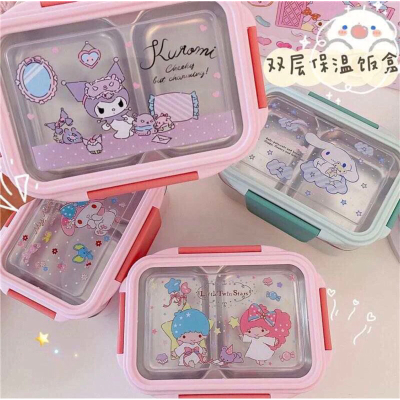 Jual tempat makan lunch box kuromi cinnamon roll sanrio stainless steel ...