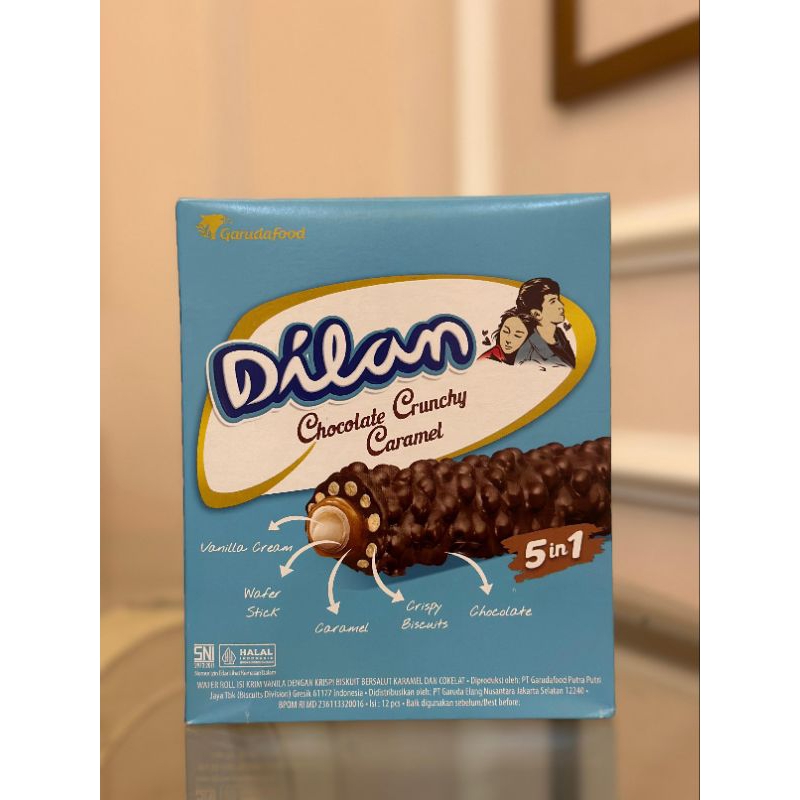Jual DILAN CHOCOLATE CRUNCHY CARAMEL/1 box isi 12 pcs/jajanan ringan ...