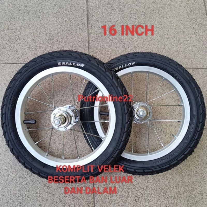 Jual RODA SEPEDA UKURAN 16 INCH,, VELEK SEPEDA 16 INCH BAN SEPEDA 16 ...