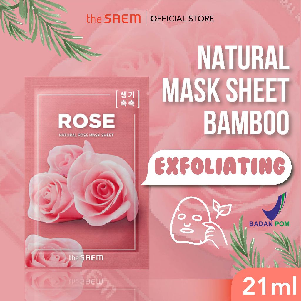 Jual [The Saem Official] Natural Rose Mask Sheet | Shopee Indonesia