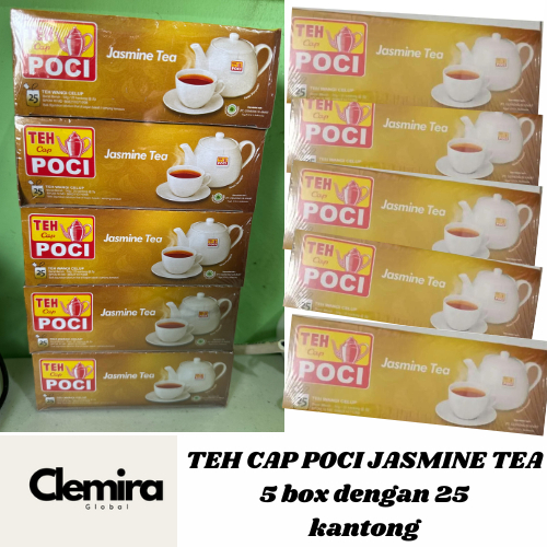 Jual TEH CAP POCI JASMINE TEA 5 BOX DENGAN ISI 25 KANTONG PER BOX ...
