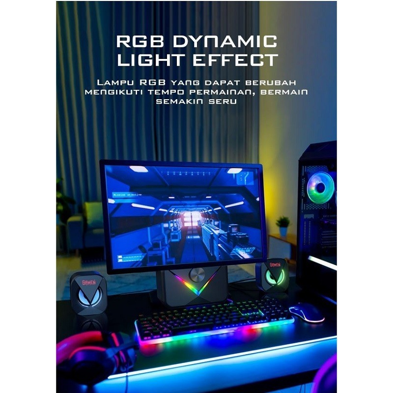 Jual GAMEN Multimedia Speaker Gaming GS10 2.1CH Subwoofer with RGB ...