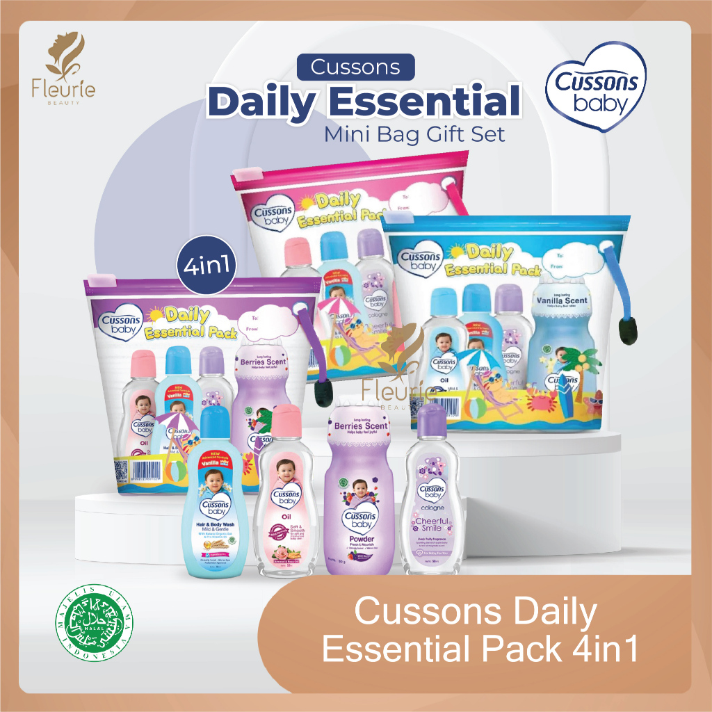 Jual Cussons Daily Essential Mini Bag Gift Set 4in1 (Pink/Biru/Ungu ...