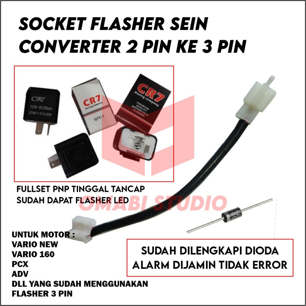 Jual Soket Flasher Sein CR7 dan Dioda ALL NEW VARIO 125 150 ALL NEW CB ...