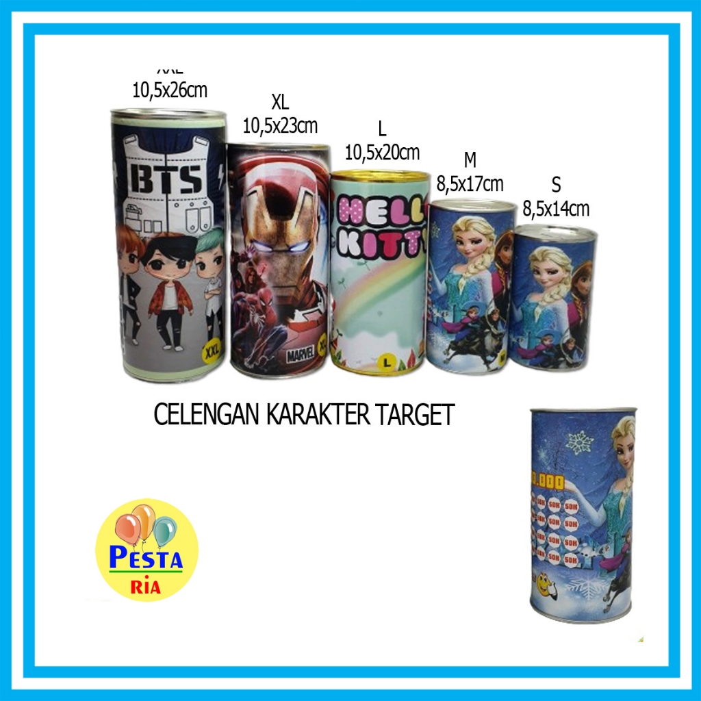 Jual Murah !! 1Pcs Celengan target karakter uk (S), celengan tabung ...