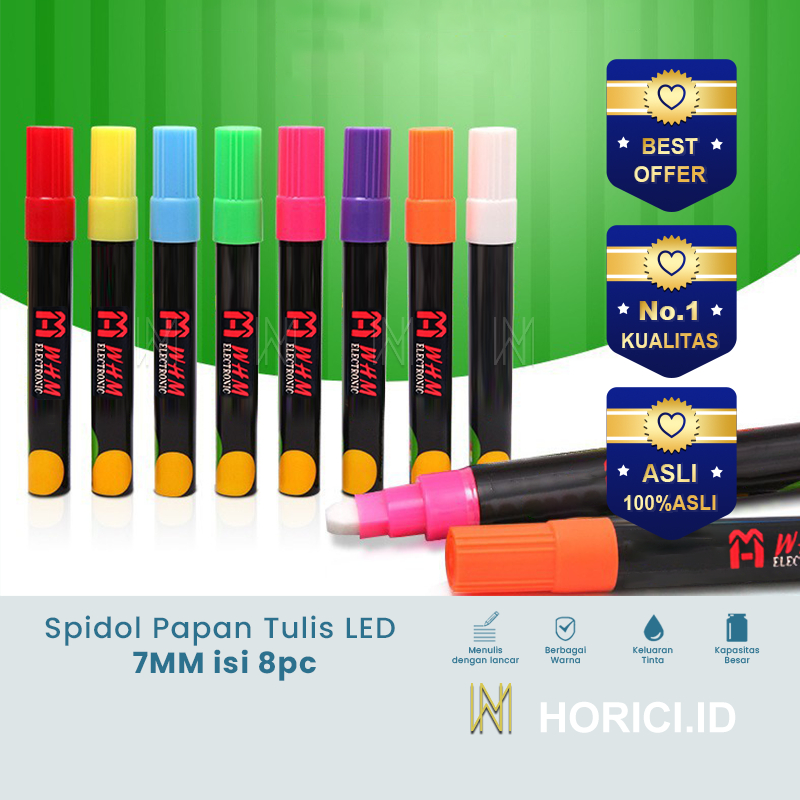 Jual SPIDOL PAPAN TULIS LED 7MM 8PCS / SPIDOL KAPUR CAIR ...