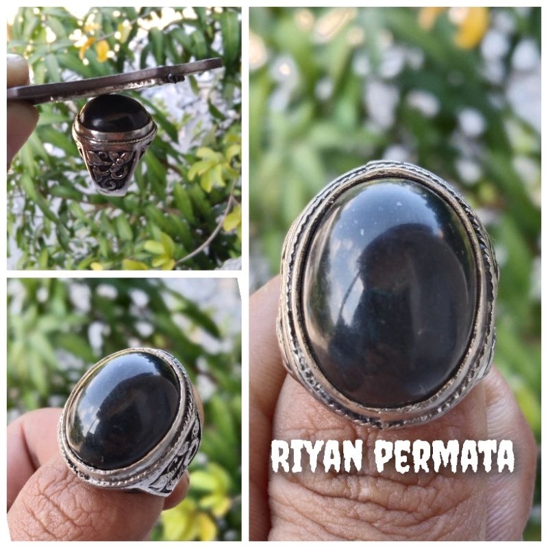 Jual Cincin batu akik badar besi hitam natural nempel magnet | Shopee ...