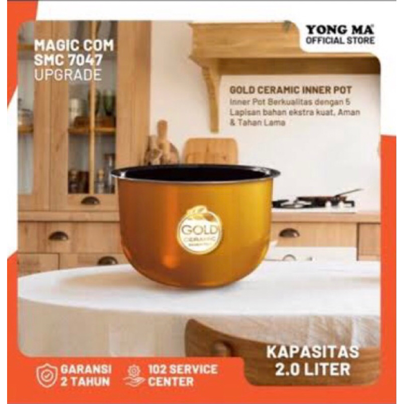 Jual Panci Magic Com Yongma SMC 7047 / Inner Pot Yong ma Digital Gold ...