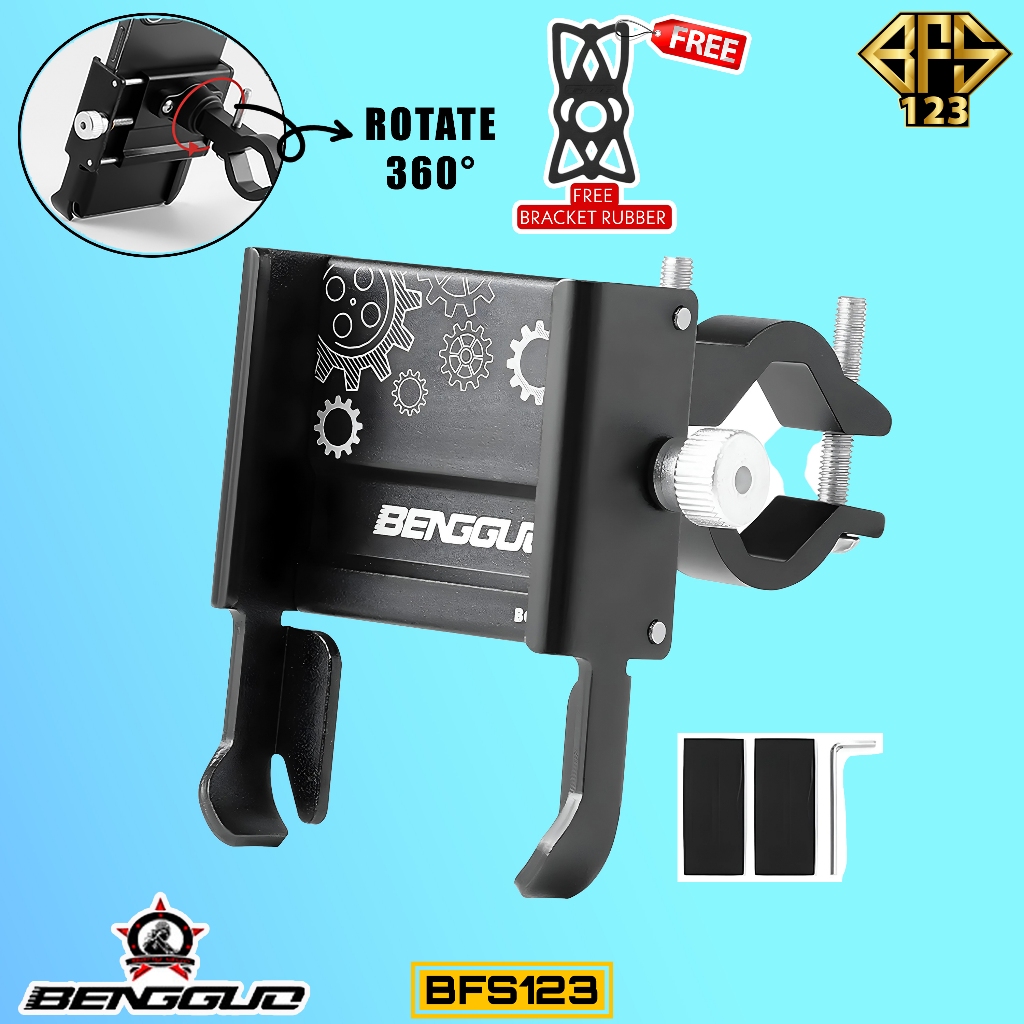 Jual Phone Holder Motor BENGGUO Aluminium Aloy Rotate 360 Degree Holder ...