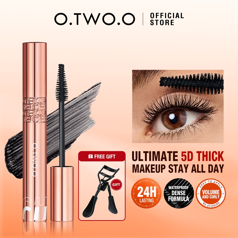 Jual O.TWO.O 5D Waterproof Mascara Long Lasting Mascara + Eyelash Curle ...