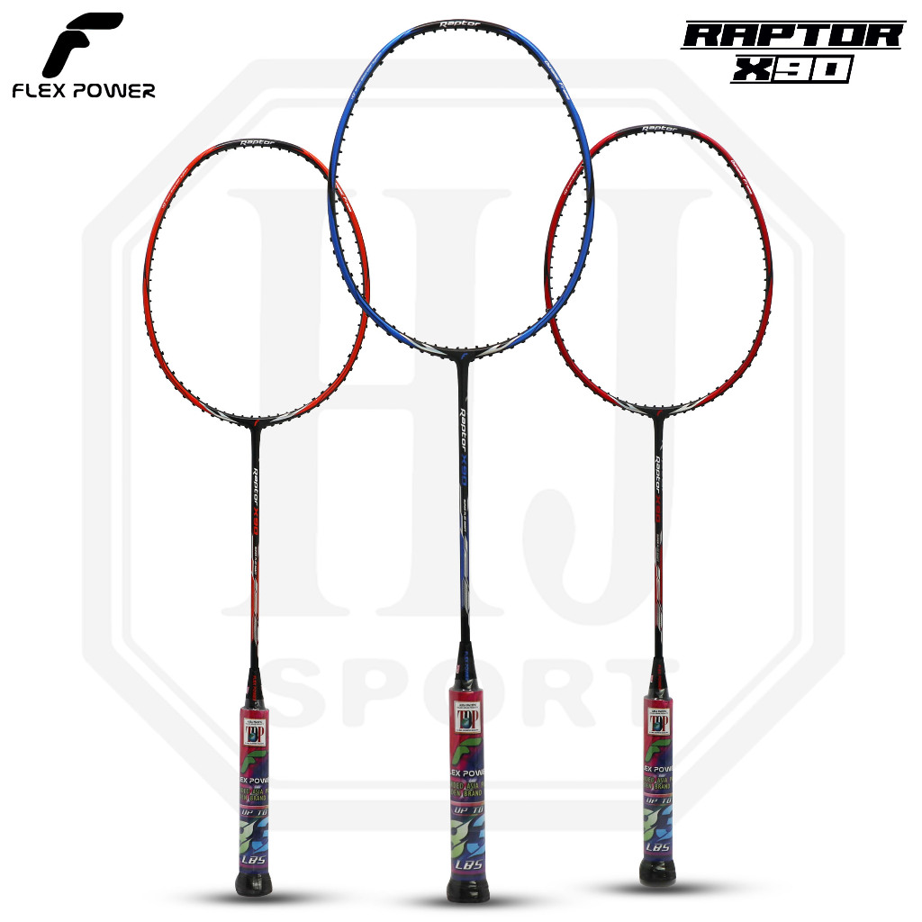 Jual Raket Badminton Flex Power Raptor X90 Original Bonus Tas | Shopee ...