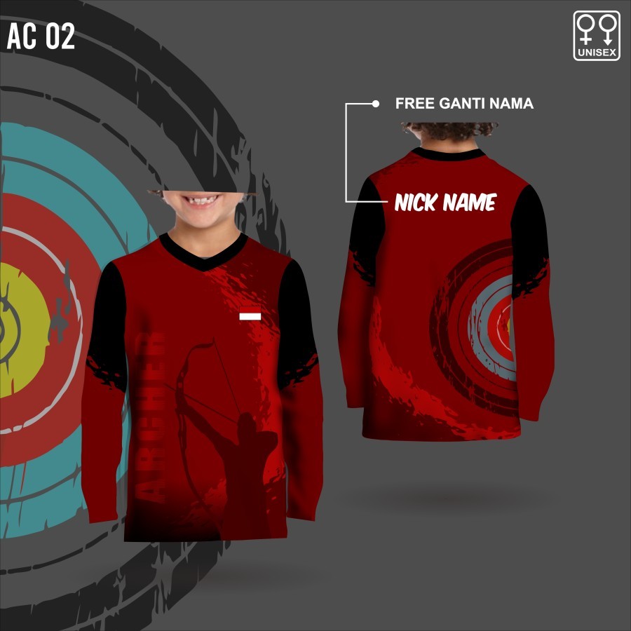 Jual Jersey anak baju panahan archer kaos olahraga panahan lengan ...