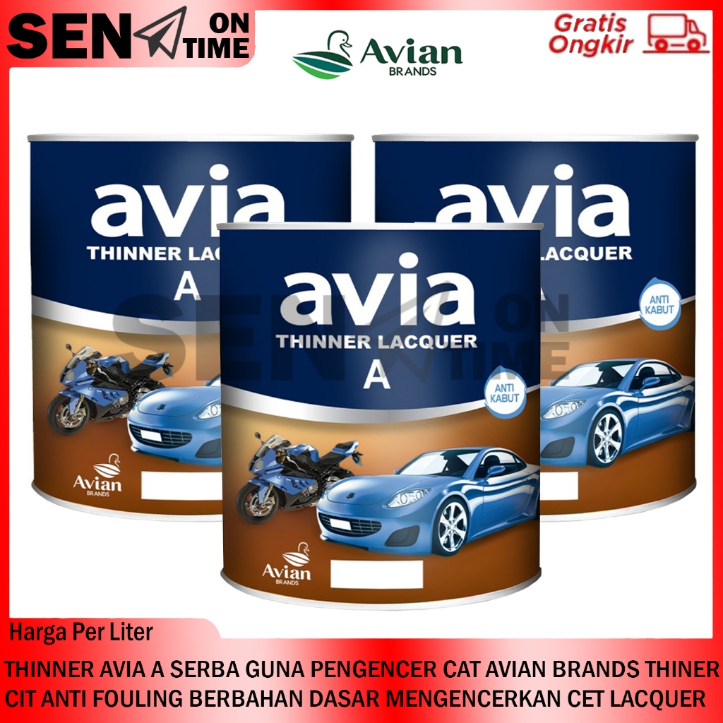 Jual THINNER TINER AVIAN AVIA A 1 LTR THINNER LACQUER PENGENCER CAT SYNTHETIC TENER THINER ...