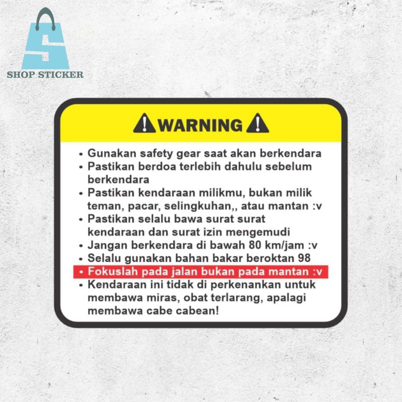 Jual Stiker Sticker WARNING FOKUS | Shopee Indonesia