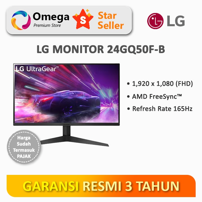 Jual Monitor LG UltraGear 24GQ50F-B 24" FHD 165Hz 1ms | Shopee Indonesia