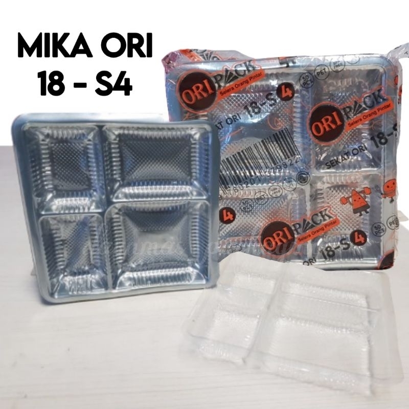 Jual Promo MIka Plastik Sekat 4 Plastik MIKA ORI 18-S4 [50pcs] | Shopee Indonesia