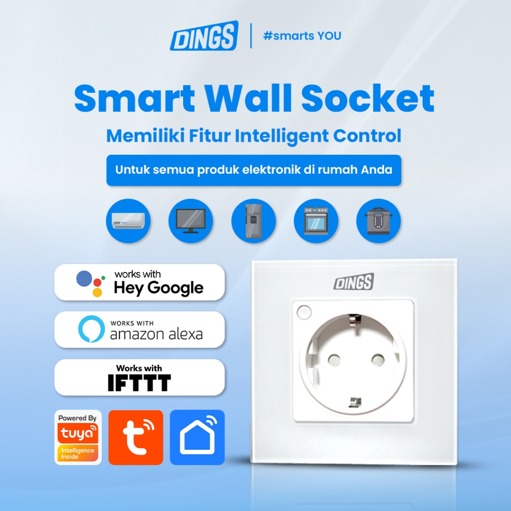 Jual DINGS Smart Wall Socket EU - Colokan WIFI Stop Kontak Dinding ...
