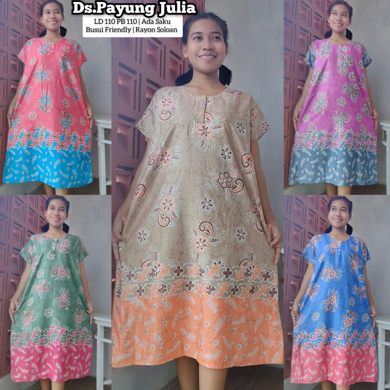Jual DASTER JULIA BUSUI HOMEDRESS ADEM BAHAN RAYON BANYAK MOTIF BUNGA ...