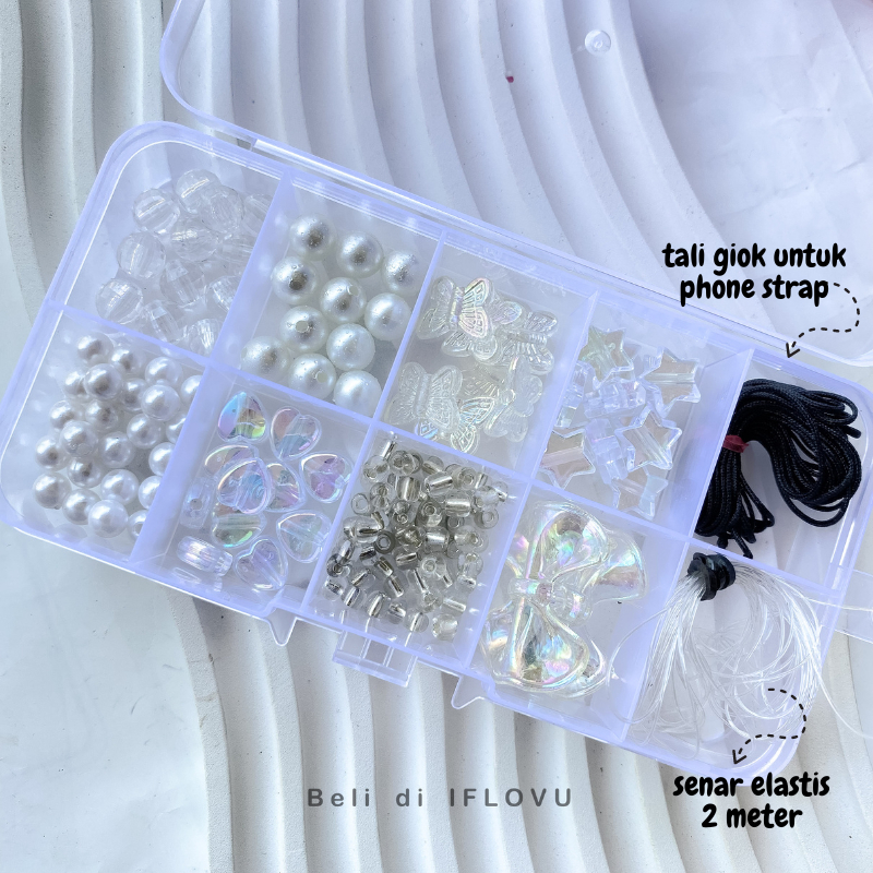 Jual Set Manik Manik Gelang Cincin Phone Strap Aesthetic FREE senar dan ...