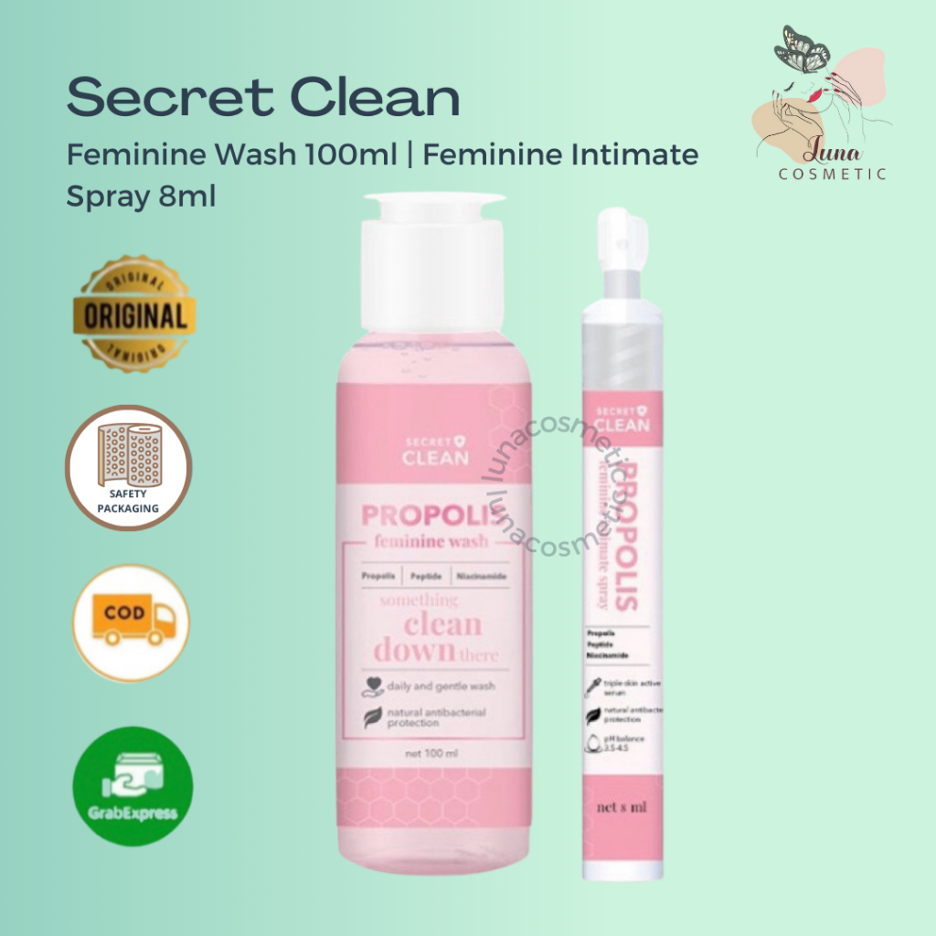 Jual Secret Clean Feminine Wash 100ml | Feminine Intimate Spray 8ml ...