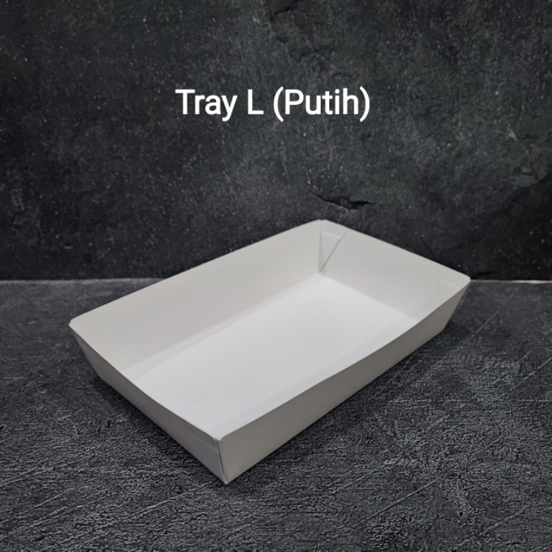 Jual Food Tray Putih Large isi 50 pcs / Paper Tray L White | Shopee ...